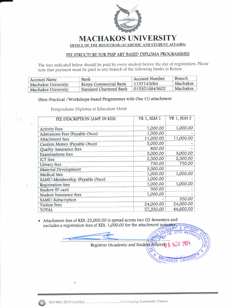 Fee Structure Postgraduate Diploma in Education Arts | PDF | Academia ...