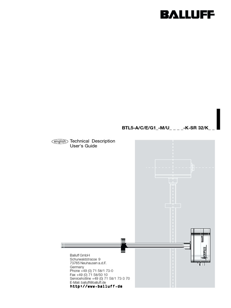 BTL5 Balluff Instruction Manual | PDF | Electromagnetic Compatibility | Electrical Connector