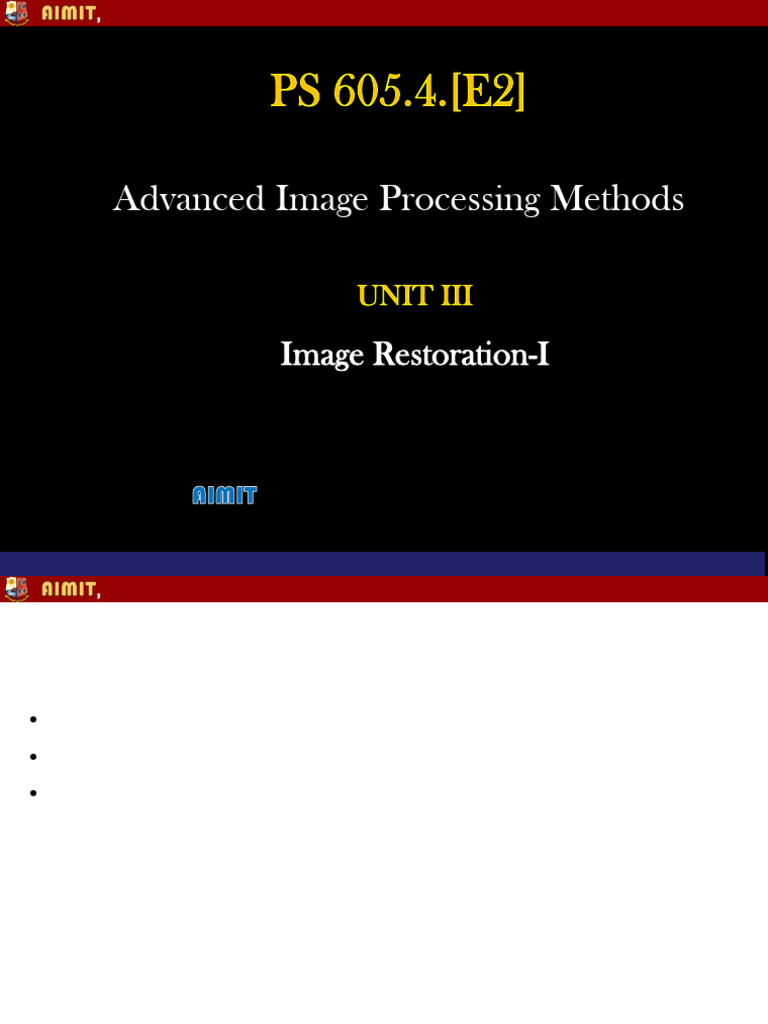 Image Restoration Techniques Explained | PDF | Computer Graphics | Vision