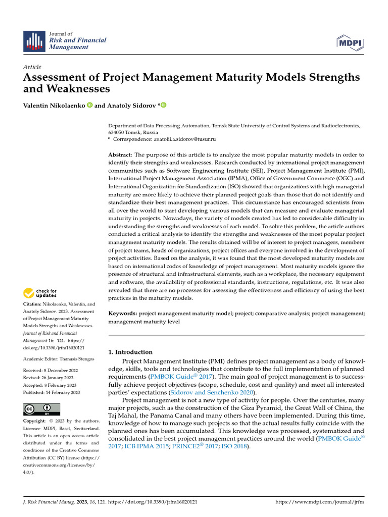 Assessment of Project Maturity Model | PDF | Project Management | Business