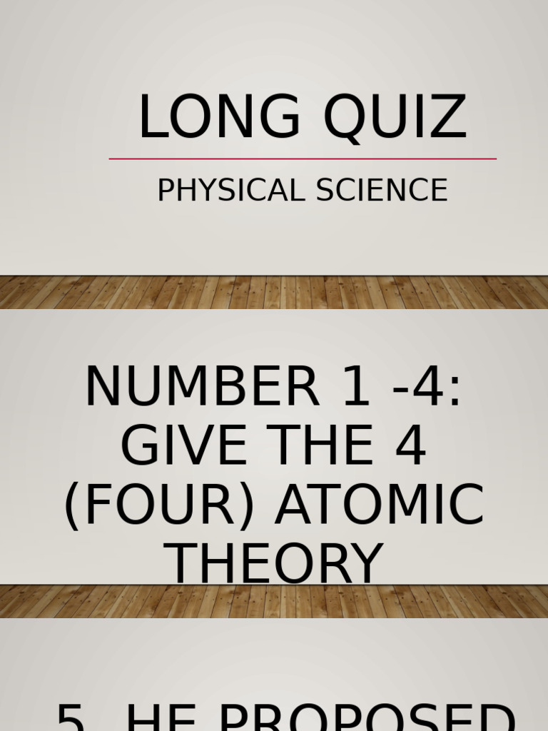 PS Long Quiz | PDF