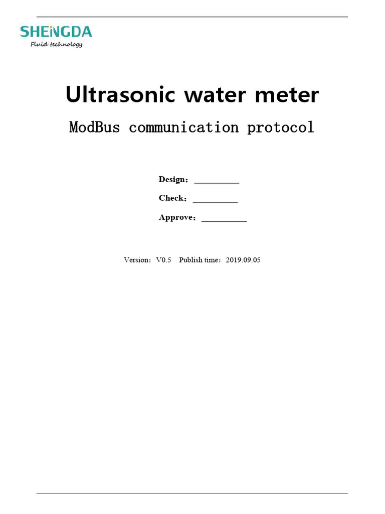 RS485 Ultrasonic Water Meter and Modbus Protocol | PDF | Computer Engineering | Computing
