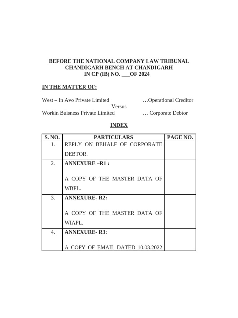 Corporate Debtor Reply in NCLT Case | PDF | Debits And Credits | Accounting
