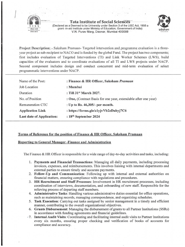 Tiss Is Hiring | PDF