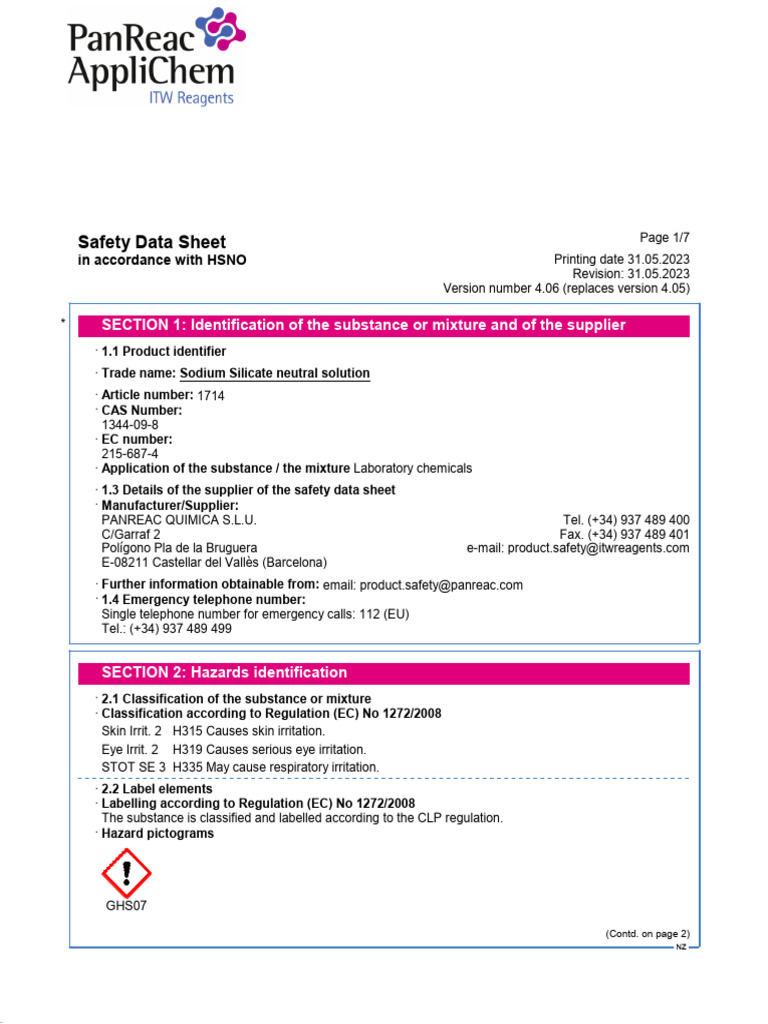 Sds 211714 En Nz Pdf Dangerous Goods Toxicity