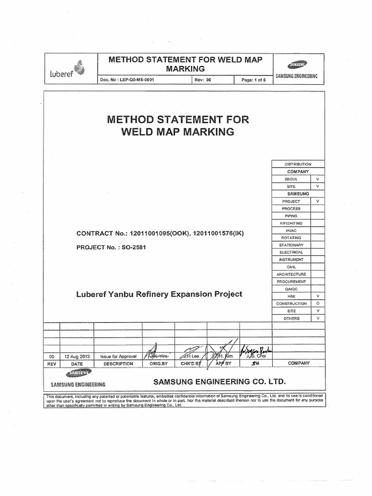LEP-Q0-MS-0001 - 00 Weld Map Marking | PDF | Pipe (Fluid Conveyance ...