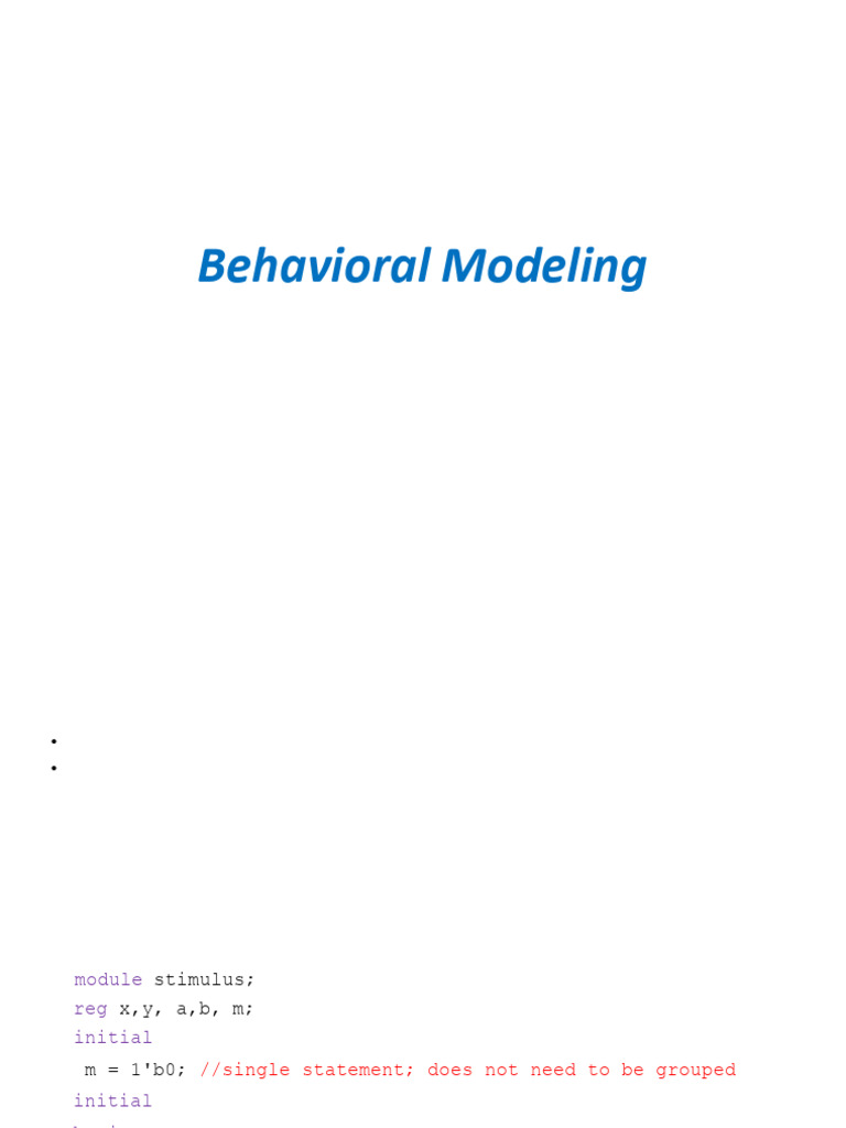 Behavioral Modeling Ppt | PDF | Computer Science | Computer Programming