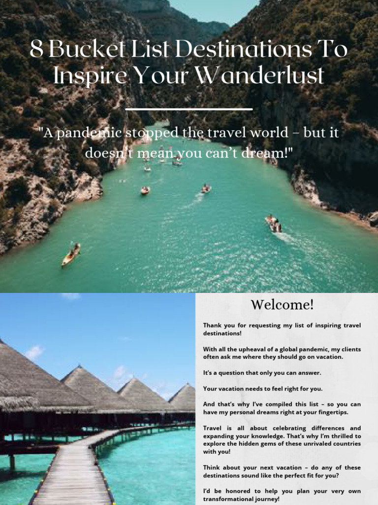 Compressed 8 Bucket List Destinations To Inspire Your Wanderlust | PDF