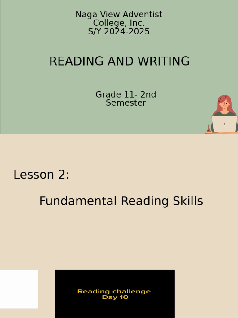 Fundamental Reading Skills Guide | PDF | Speed Reading | Writing