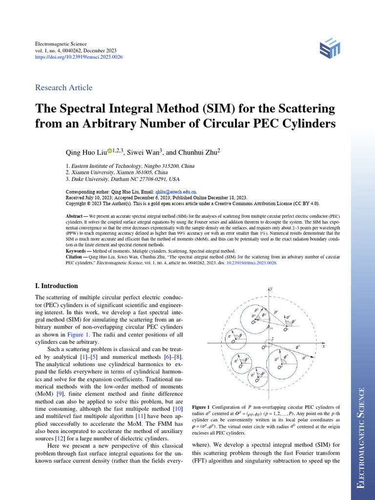 The Spectral Integral Method (SIM) For The Scattering From An Arbitrary ...