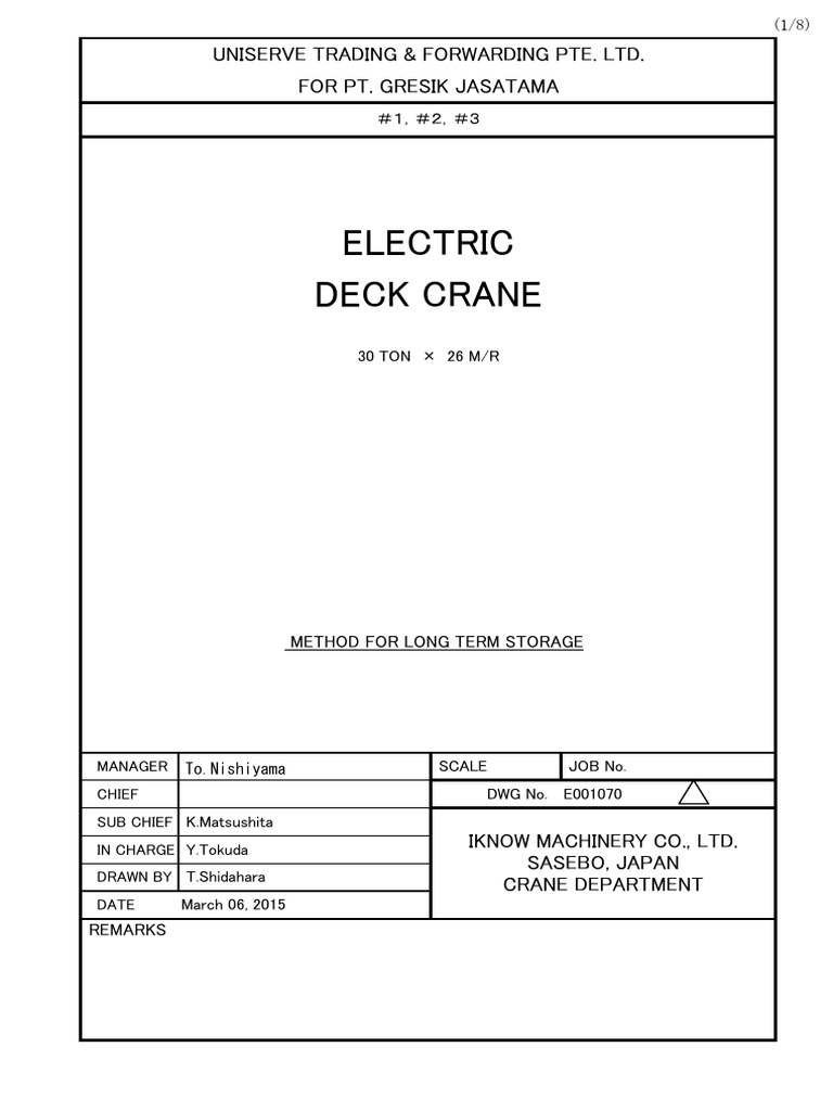 Long-Term Storage Guide for Electric Cranes | PDF | Bearing (Mechanical ...