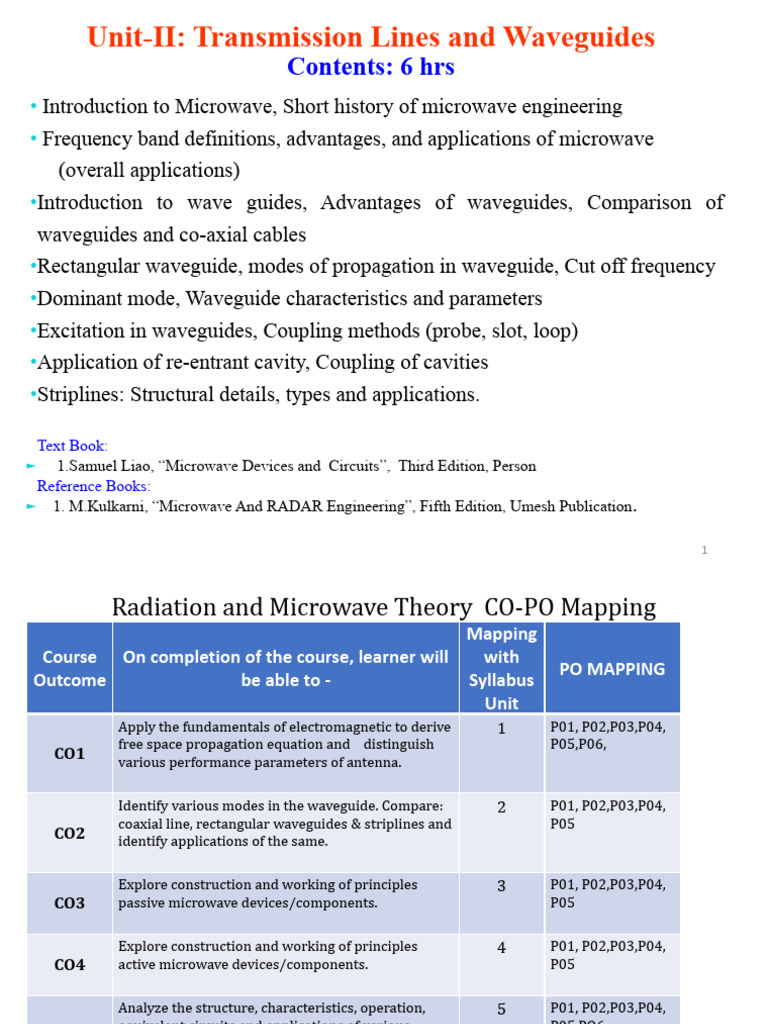 Unit 2 Transmission Lines and Waveguides 23 - 24 | PDF | Microwave ...