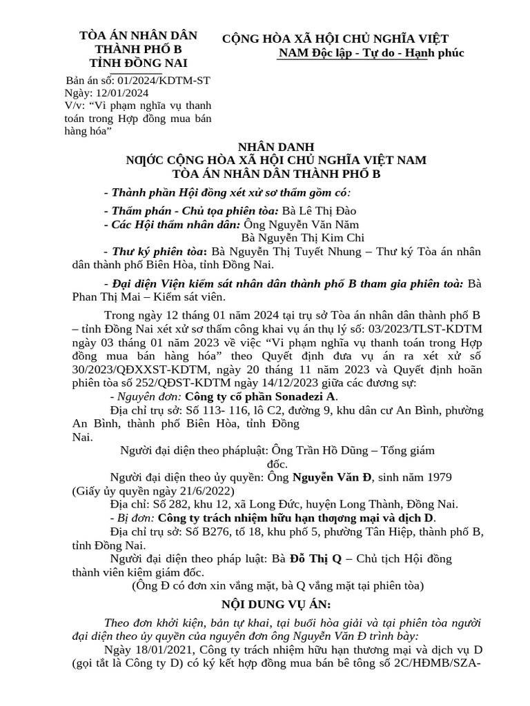 01 - 2024 - KDTM-ST - Dong Nai | PDF