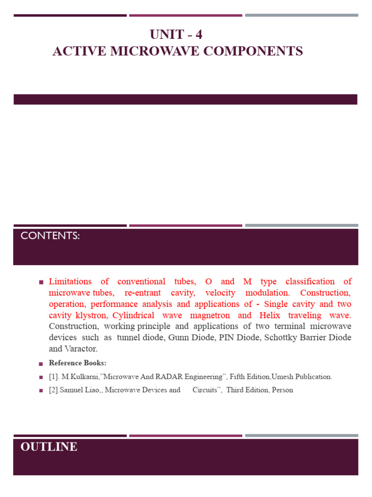 Microwave Tube Classification and Analysis | PDF | Amplifier | Microwave