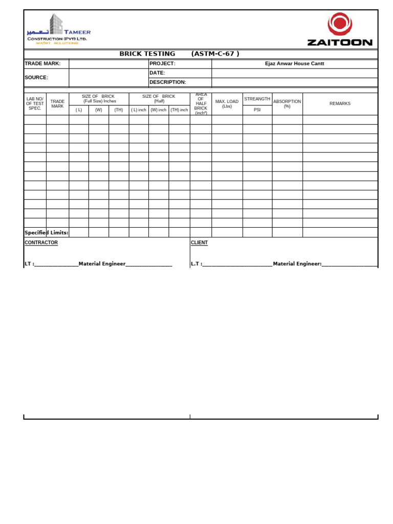 Brick Testing | PDF