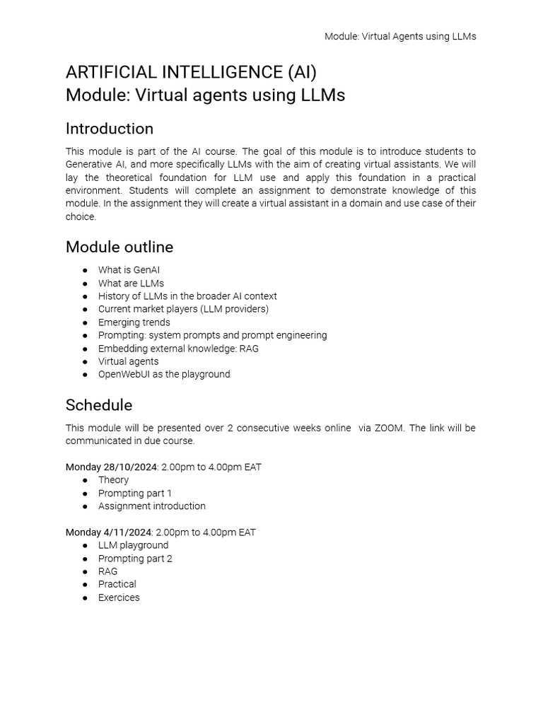 Virtual Agents Using LLMs | PDF | Artificial Intelligence ...
