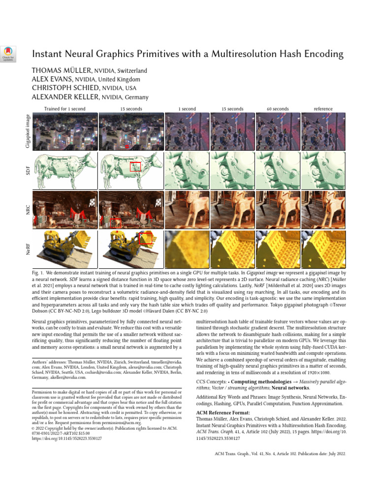 2022-ToG-Instant Neural Graphics Primitives With a Multiresolution ...