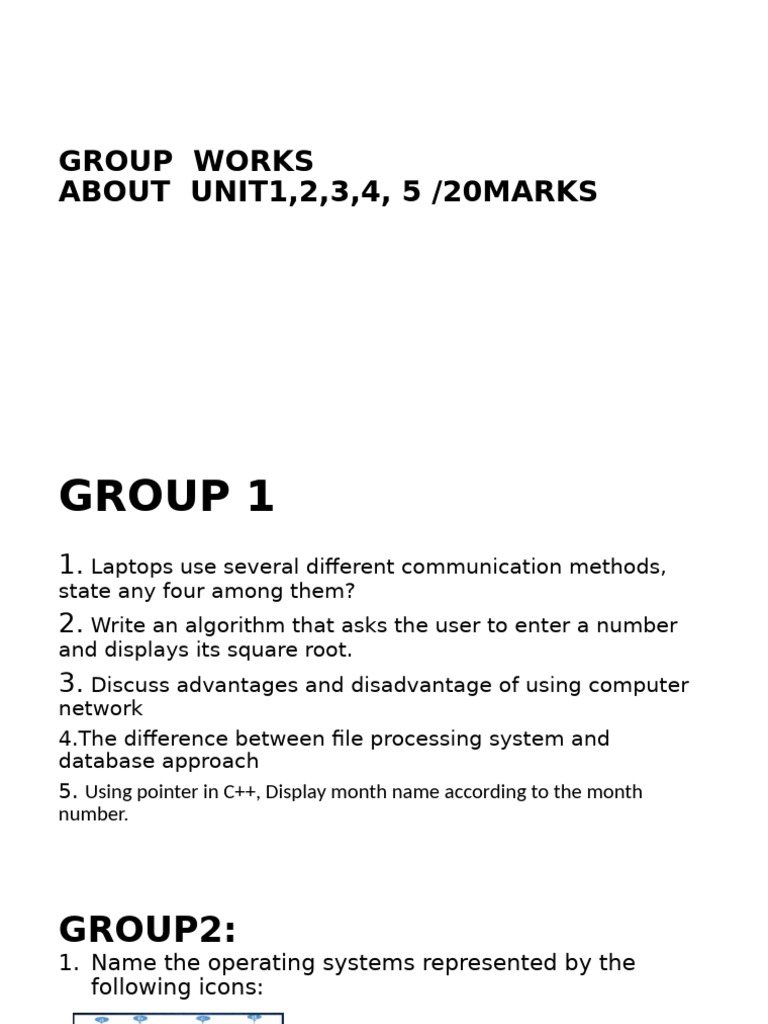 Group Works Unit 1 Up 6 | PDF | Databases | Relational Database