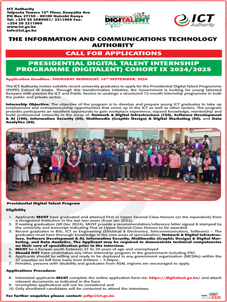 ICTA - Call For Applications - 25x3-1 | PDF | Kenya | Computing