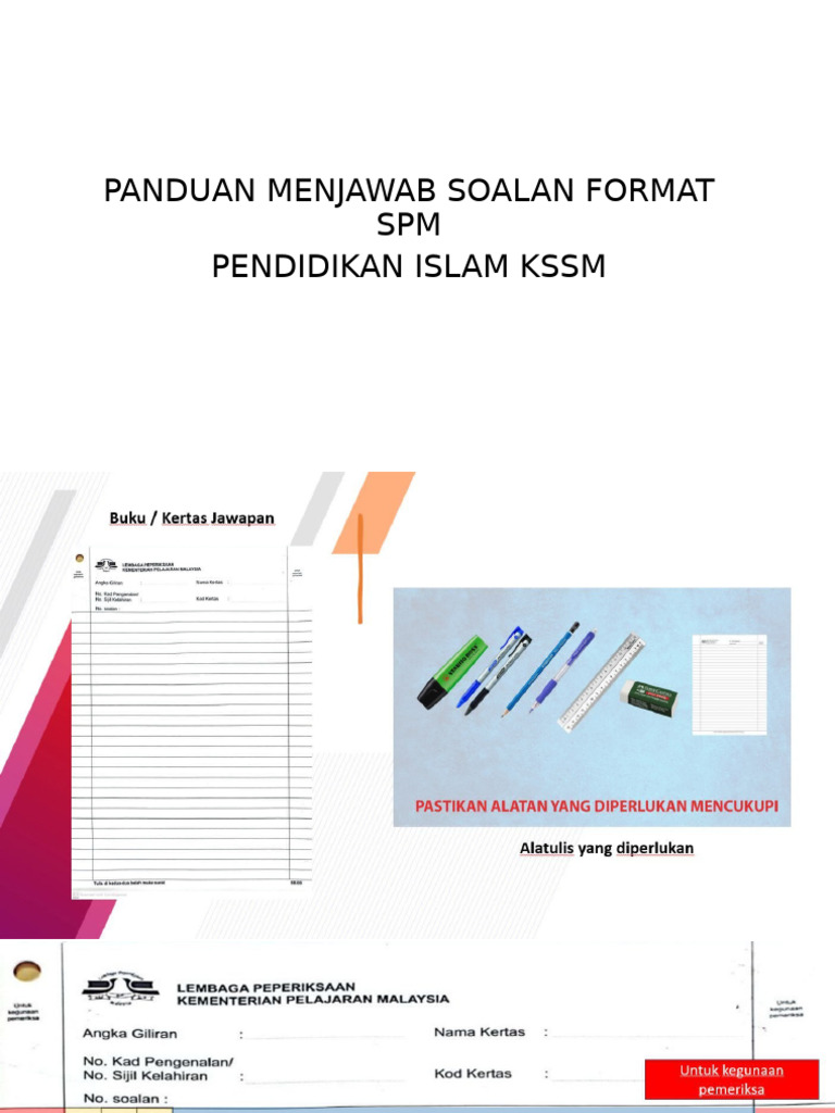 Panduan Menjawab Soalan Format SPM Pai KSSM | PDF