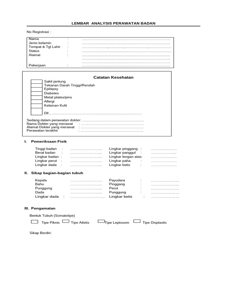 lembar diagnosa spa | PDF