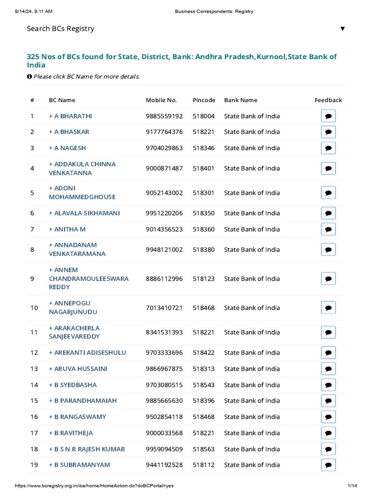 Andhra Pradesh BC Registry | PDF