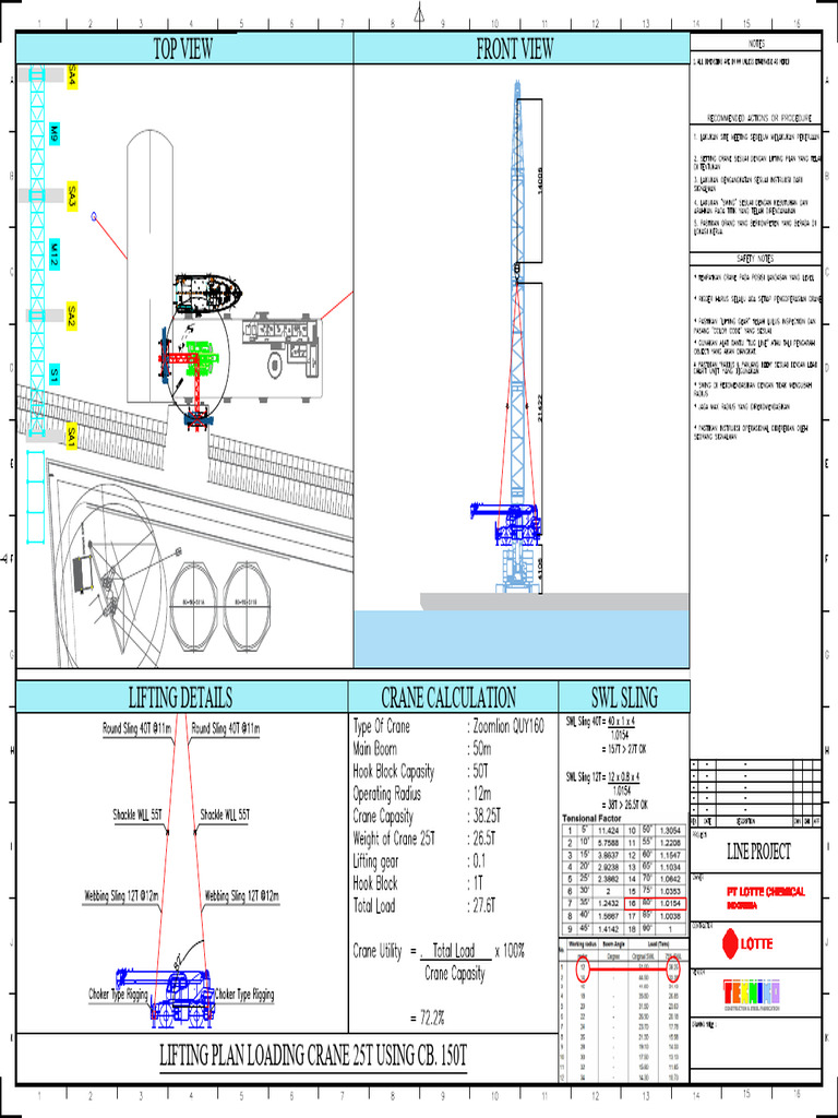 Lifting Plan Loading Crane 25T Using CB.150T | PDF