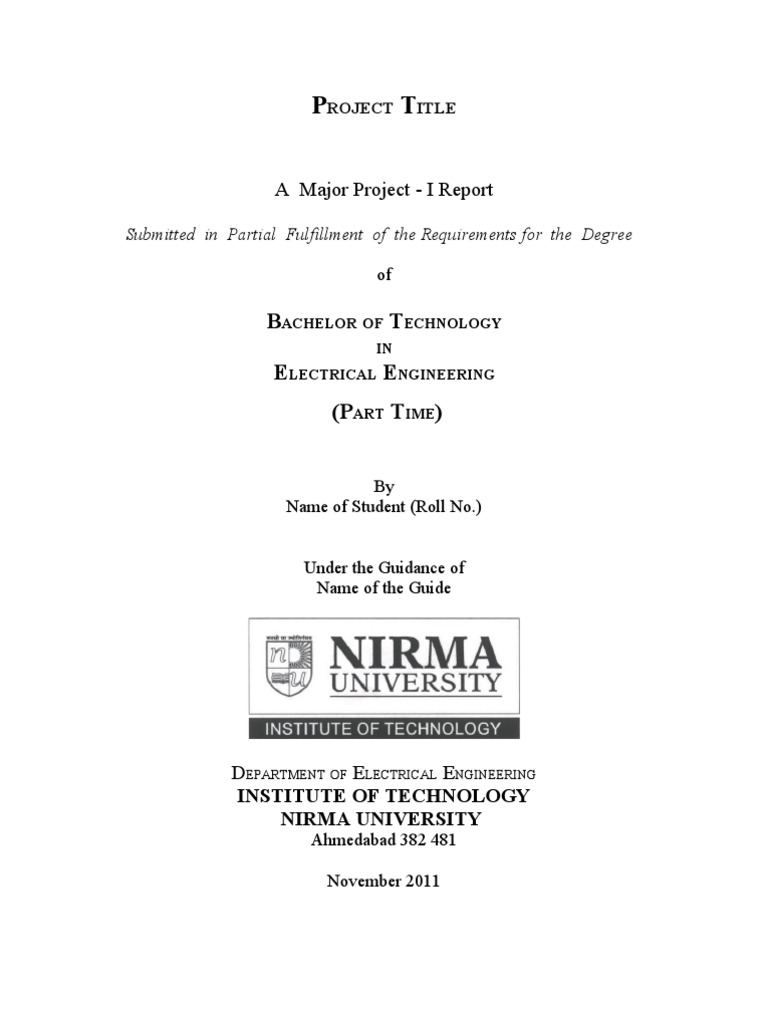 B.Tech Electrical Project Report | PDF