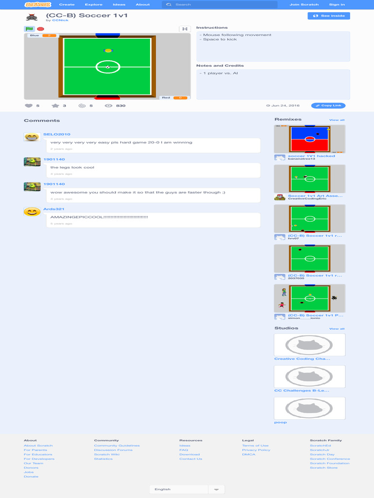 Scratch Soccer 1v1 Game Guide | PDF | Scratch (Programming Language ...