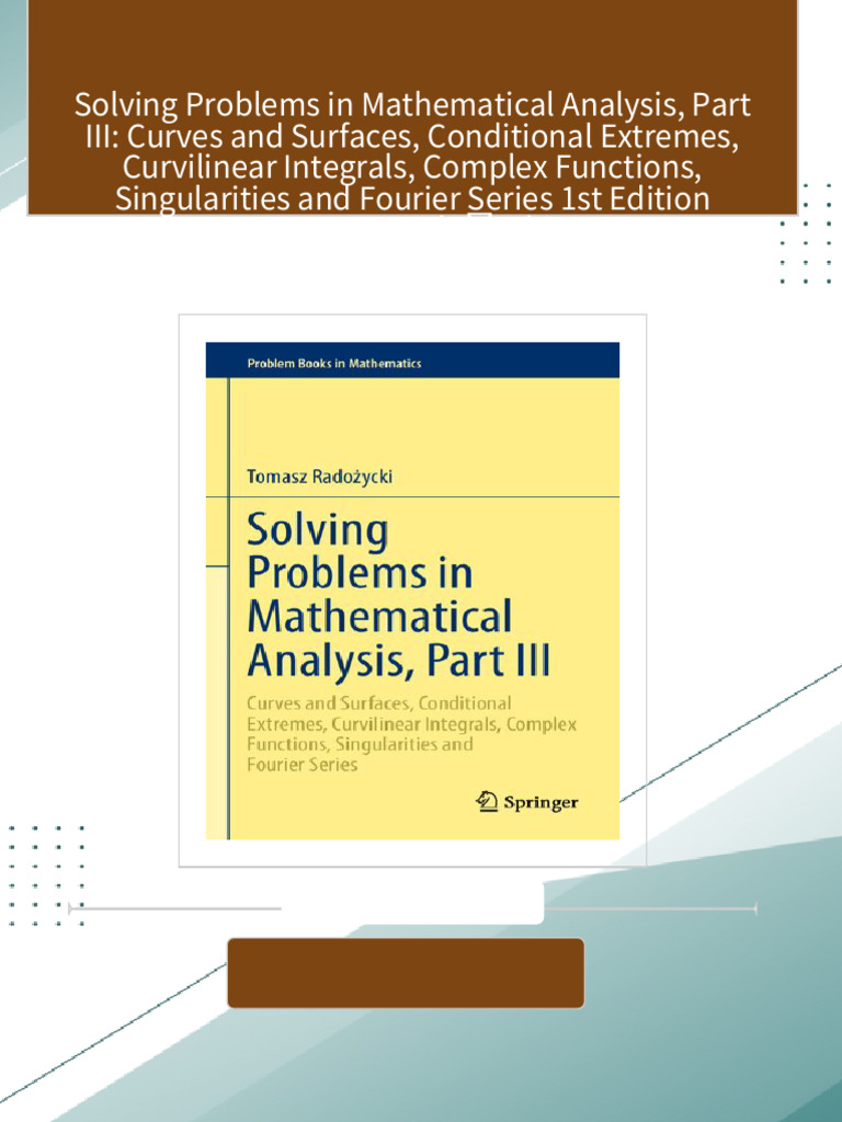 Download full Solving Problems in Mathematical Analysis, Part III: Curves and Surfaces ...