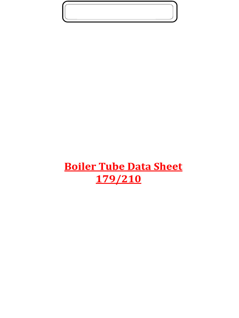 Boiler Tube Data Sheet | PDF | Boiler | Pipe (Fluid Conveyance)