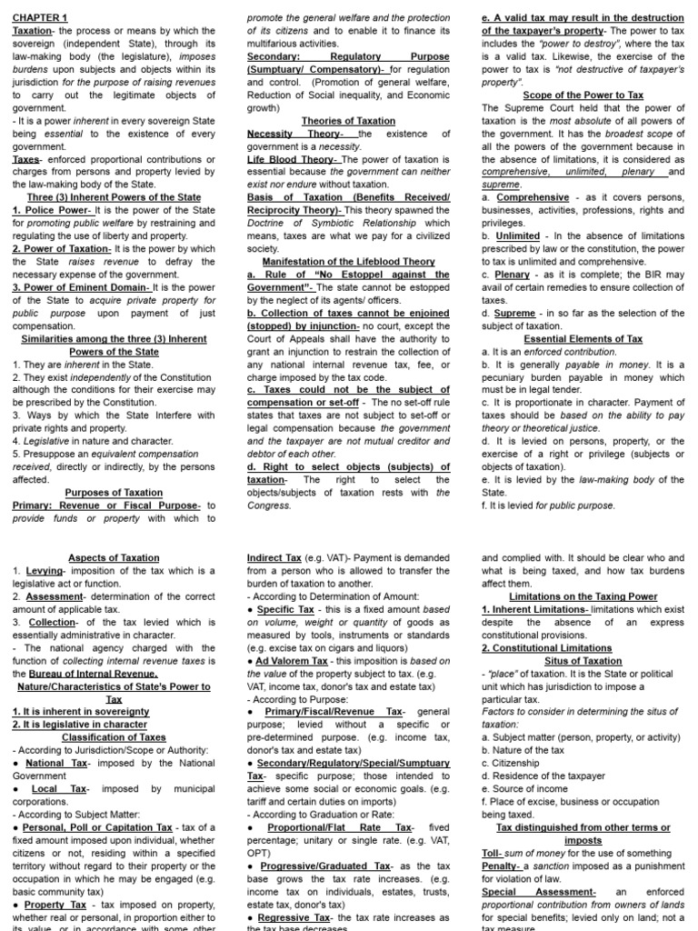 INCOME TAX REVIEWER | PDF | Taxes | Capital Gains Tax