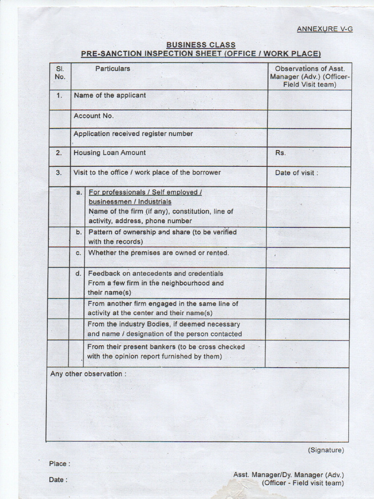 Business Inspection Format | PDF