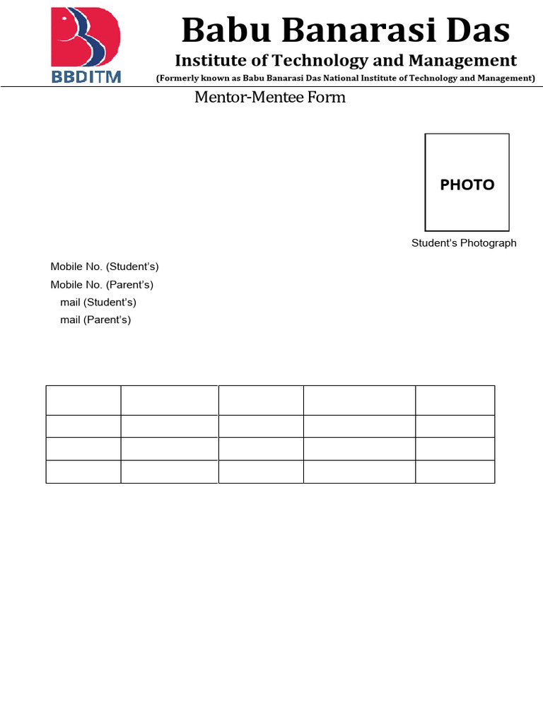 Mentor's form-1-1 | PDF