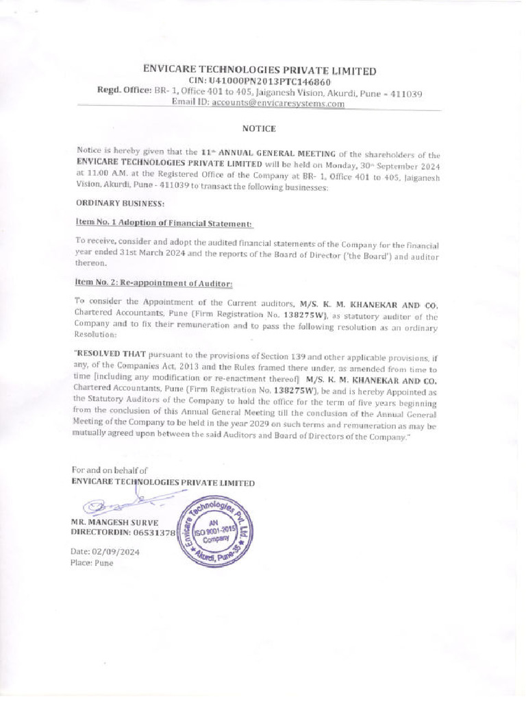 Envicare Technologies | PDF