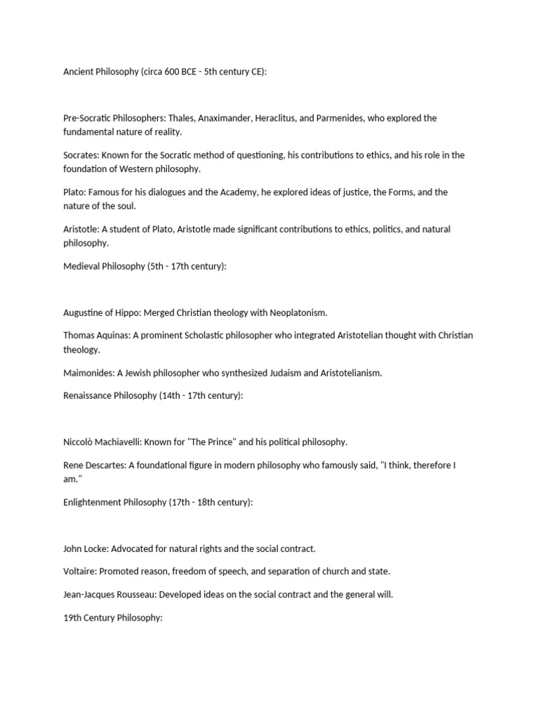 Overview of Major Philosophical Eras | PDF