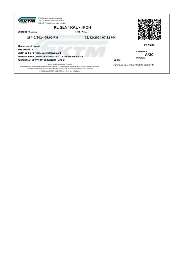 ETS - Intercity - Ticket | PDF