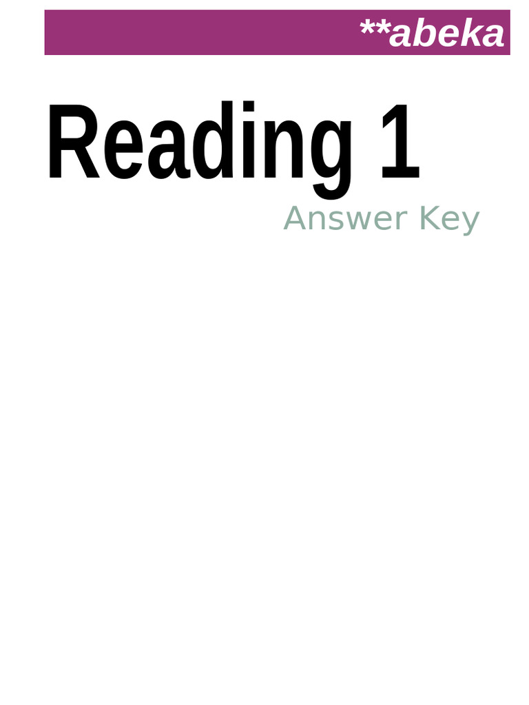 READING 1 - ANSWER KEY | PDF