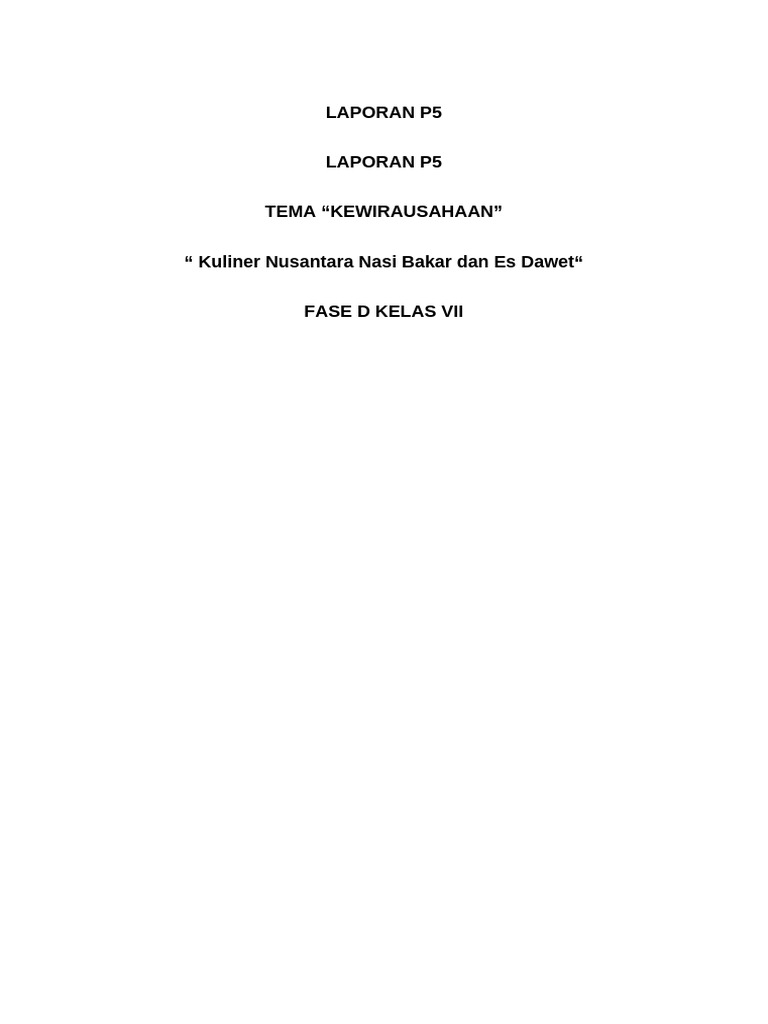 LAPORAN P5 Kelompok 3 | PDF