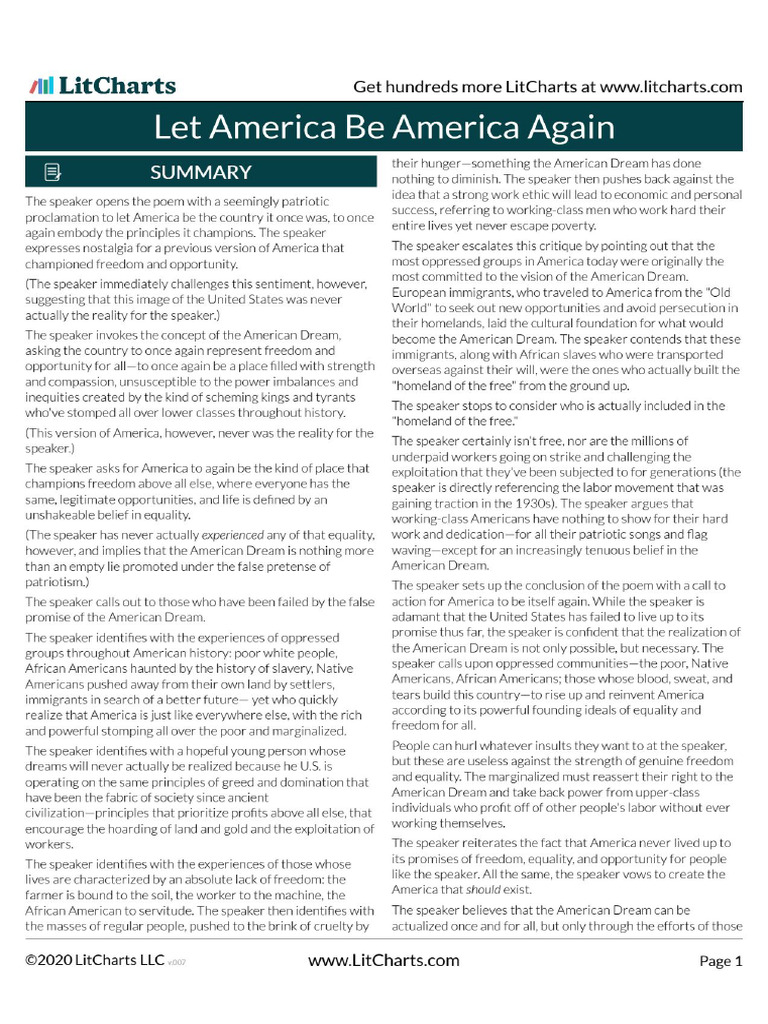 Let-america-be-america-again | PDF