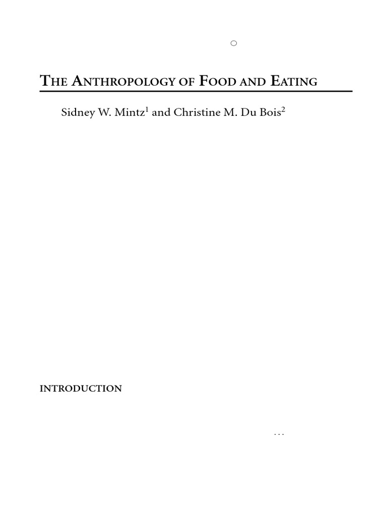The_anthropology_of_food_and_eating | PDF | Anthropology | Ethnography