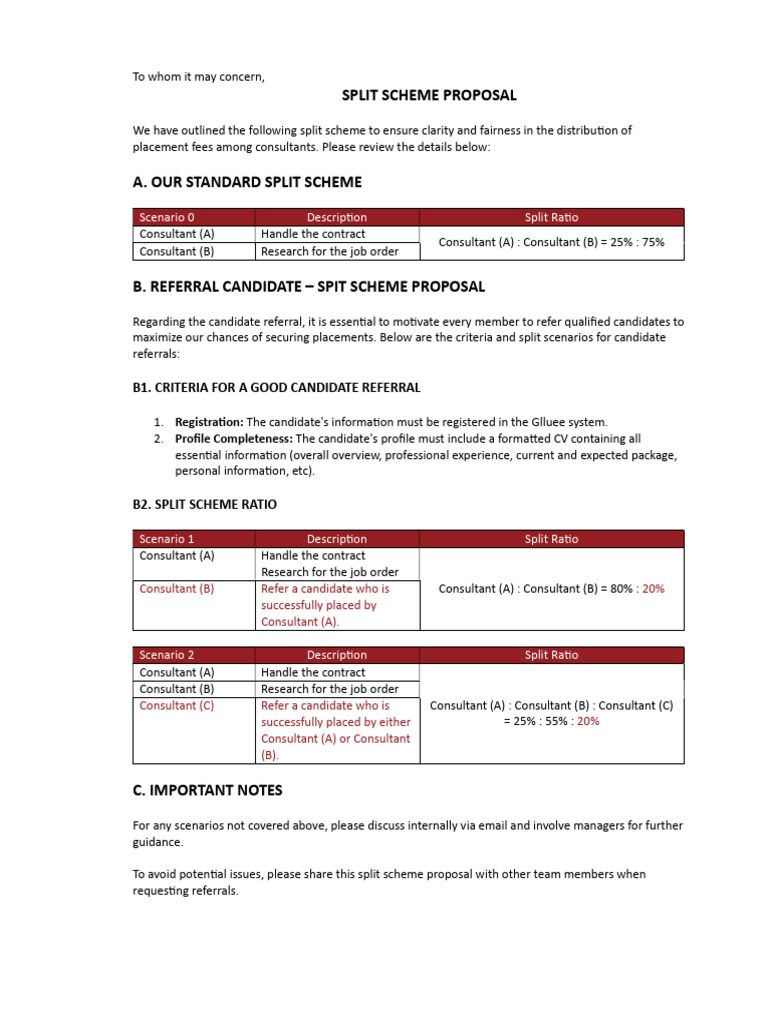 Split Scheme Proposal | PDF