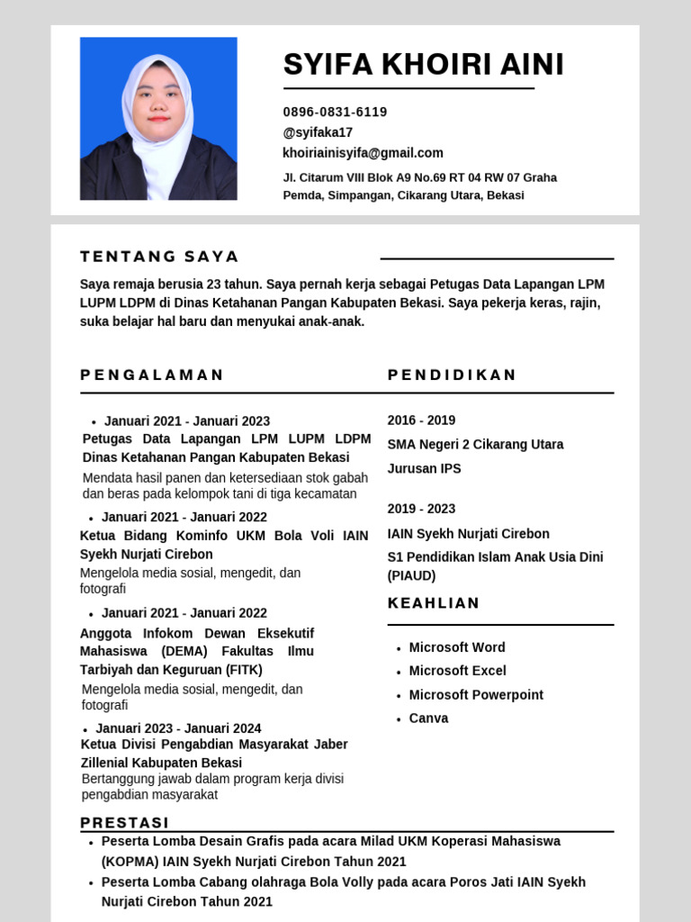 CV SYIFA KHOIRI AINI_New_20250103_155942_0000 | PDF
