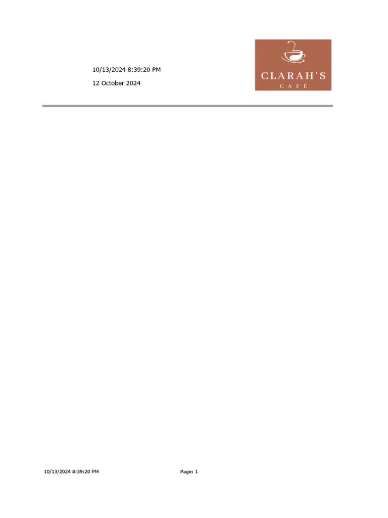 Kitchen Itemized Report 12 OCT 2024 | PDF | Hamburgers | Sausage