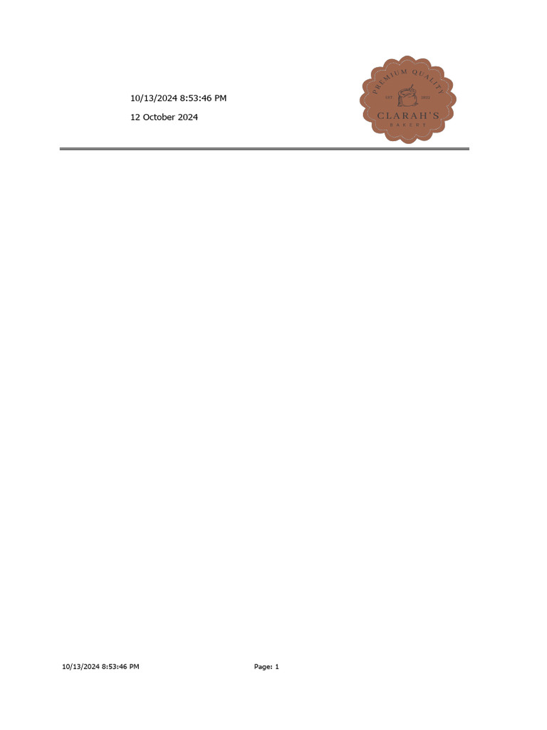 Bakery Sales Report Summary 2024 | PDF | Bakery | Cakes