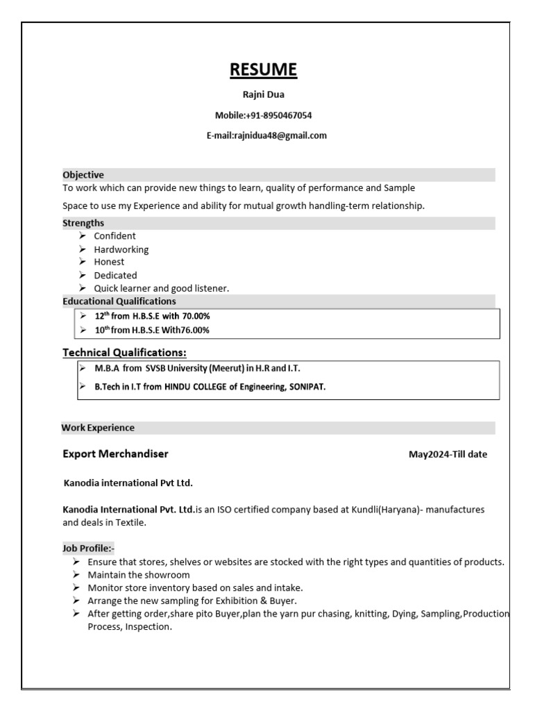Resume - (1) | PDF | Business