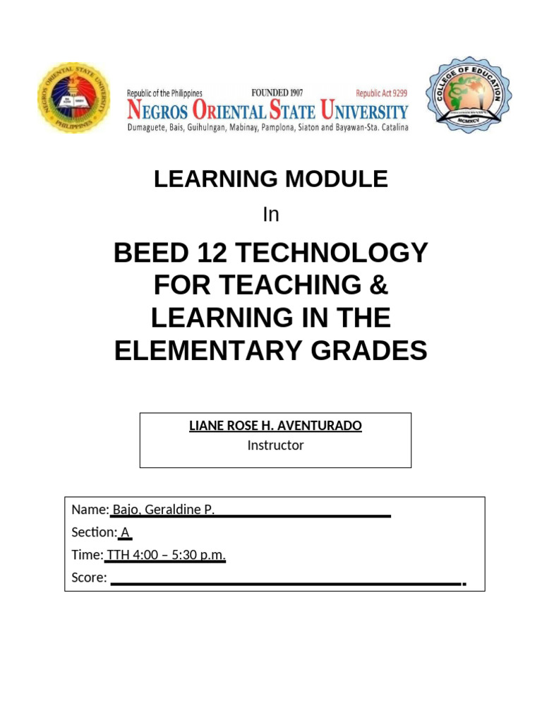 BEED 12 MODULE 3 (Answer) | PDF | Project Based Learning | Learning