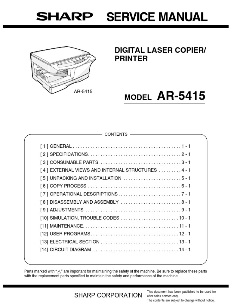 Sharp-AR-5415-Service-Manual | PDF | Image Scanner | Printer (Computing)