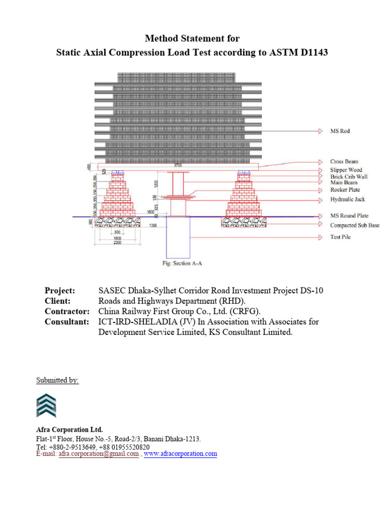 ASTM D1143 Load Test Method Statement | PDF | Deep Foundation | Beam ...