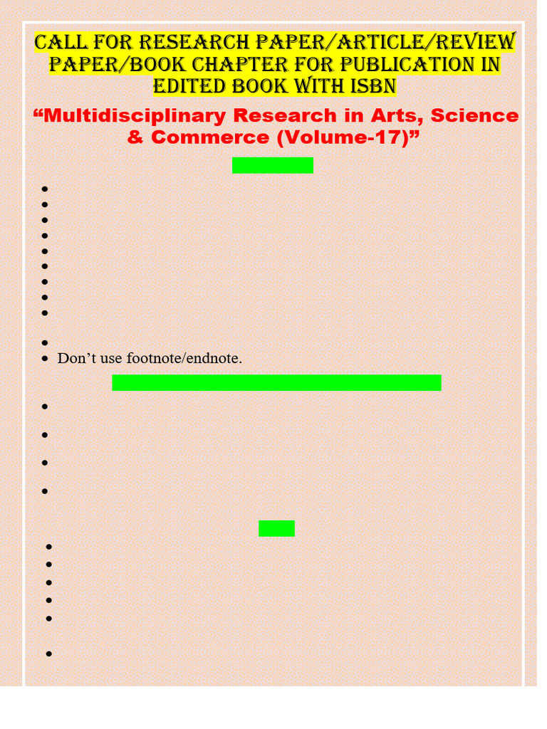 Call For Research Paper & Article-2 | PDF | Academic Publishing ...
